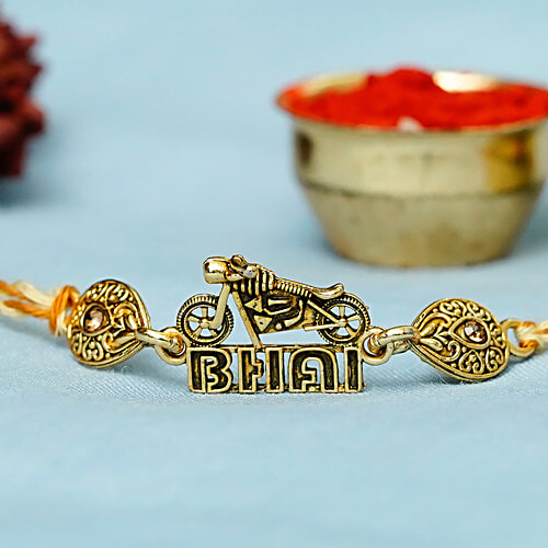 Buy eCraftIndia Bike With Bhai Word Designer Rakhi Online at Best Price of Rs 49 - bigbasket