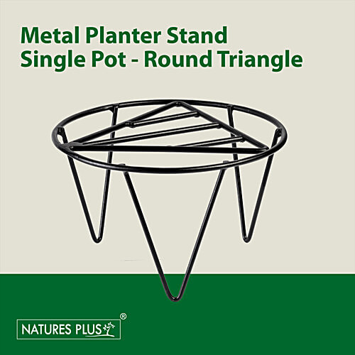 Buy NATURES PLUS Metal Planter Stand Single Pot - Round Triangle Online ...