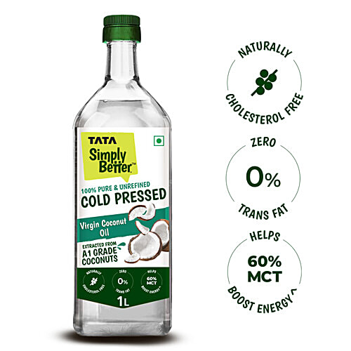 Buy Tata Simply Better Pure & Unrefined Cold Pressed Virgin Coconut Oil ...