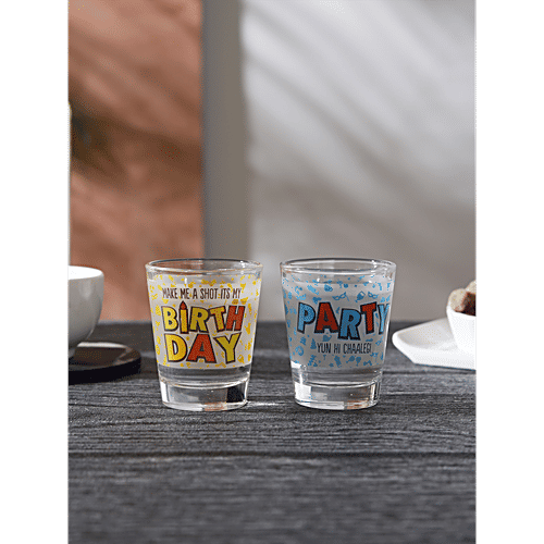 Buy Ek Do Dhai Birthday- Party Chelegi Shot Glass Online at Best Price ...