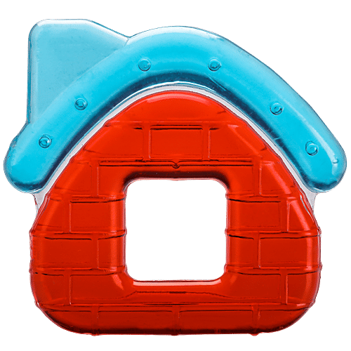 Buy LuvLap Baby Water Filled Silicone Teether - Hut Shaped, Blue & Red ...