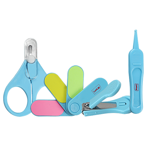 Buy LuvLap Baby Grooming Scissors & Nail Clipper Kit - Blue, 0M+ Online ...