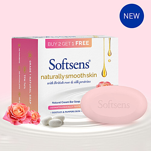 Buy Softsens Naturally Smooth Skin Cream Bar Soap - With British Rose ...