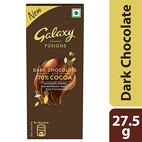 Buy Galaxy Fusions Dark Chocolate Bar - With 70% Cocoa Online at Best ...