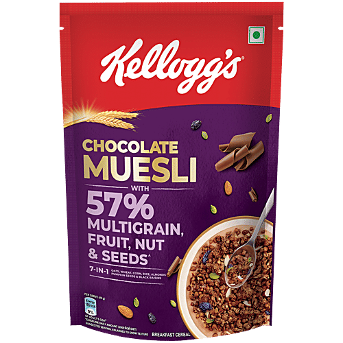 Buy Kelloggs Chocolate Muesli - With 57% Multigrain, Fruit, Nut & Seeds ...