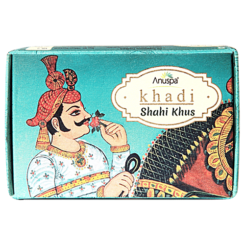 Buy Anuspa Khadi Handcrafted Herbal Shahi Khus Soap Online at Best ...