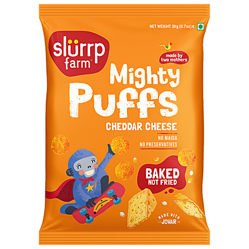 Buy Slurrp Farm Mighty Puffs - Cheddar Cheese Online at Best Price of ...