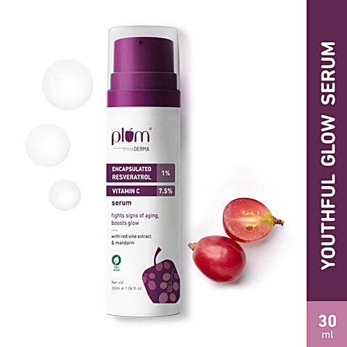 Buy Plum 1% Encapsulated Resveratrol & 7.5% Vitamin C Serum - With Red ...