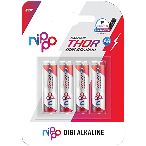 Buy Nippo Thor Digi Alkaline AA Battery - Leak Proof Online at Best Price of Rs 95 - bigbasket