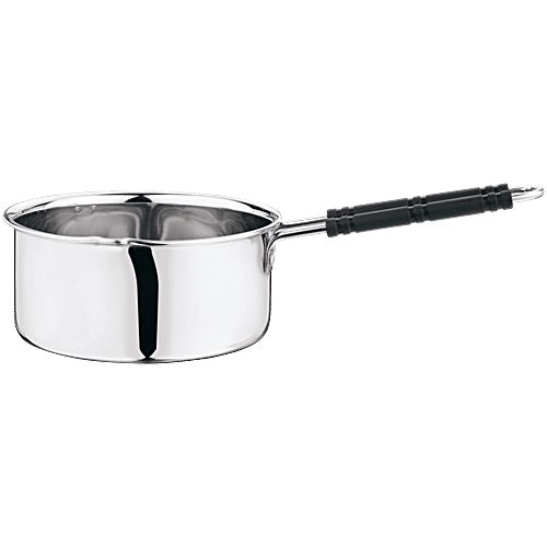 Buy Kitchen Essentials Stainless Steel Flat Bottom Sauce Pan - With ...
