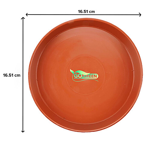 Buy Go Green Flower Pot Plate - Brown, 16.51 cm Online at Best Price of ...