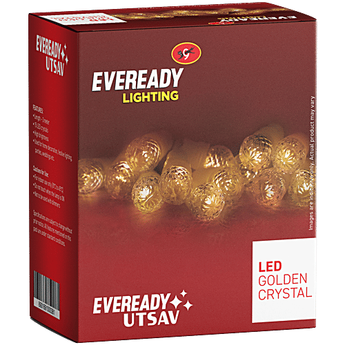 Buy Eveready LED Golden Crystal String Light - 3000K, Diwali Special ...