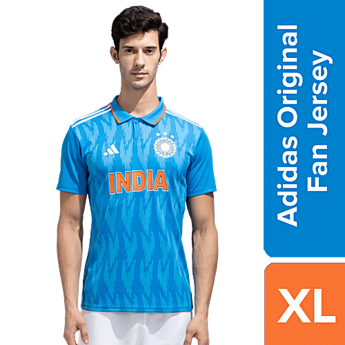 Buy Adidas Official India Cricket ODI Fan Polo Colour Blue Jersey/Tshirt - XL Online at Best ...
