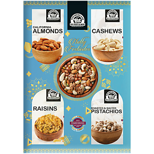 Buy Wonderland Foods Nutty Festivities Dry Fruits Gift Box - California Almonds, Cashews ...