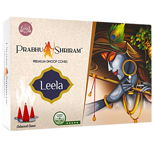 Buy JPSR Prabhu Shriram Premium Dhoop Cones - Leela, Charcoal Free, Red ...