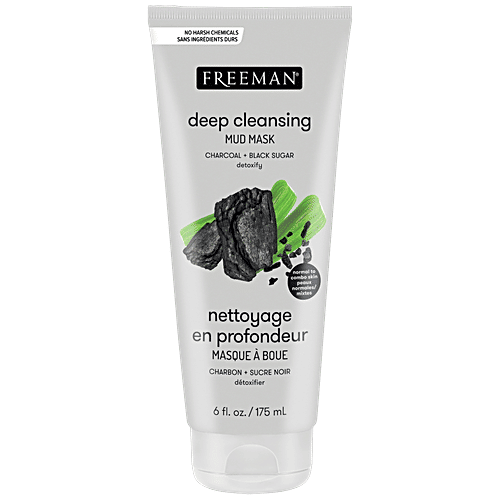 Buy FREEMAN Deep Cleansing Mud Mask - Charcoal & Black Sugar, For ...