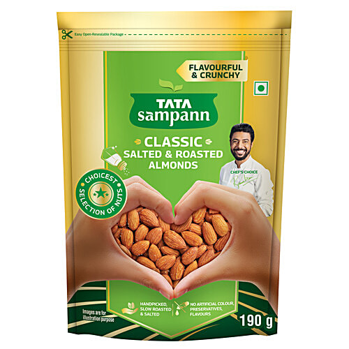 Buy Tata Sampann Classic Salted & Roasted Almonds - Flavourful ...
