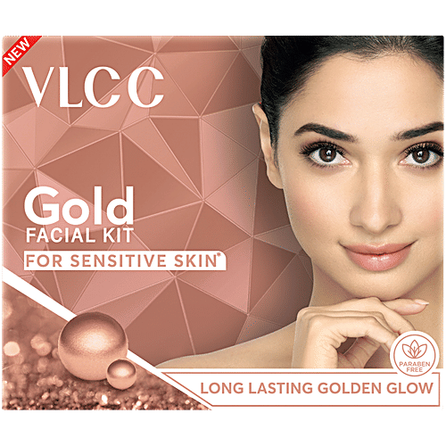 Buy VLCC Gold Facial Kit For Sensitive Skin With 24K Gold, Hyaluronic ...