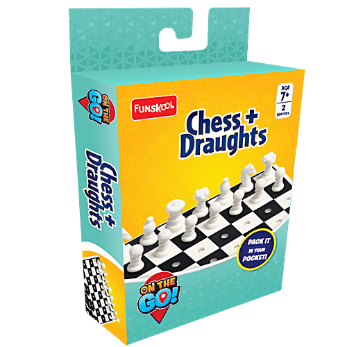 Buy Funskool Chess + Draughts - Strategy Games, Portable, 2 Players, 7 ...