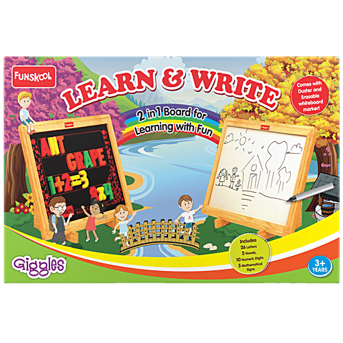 Buy Giggles Learn & Write Slate - 2 In 1 Magnetic & Dry Erase Board, 3 ...