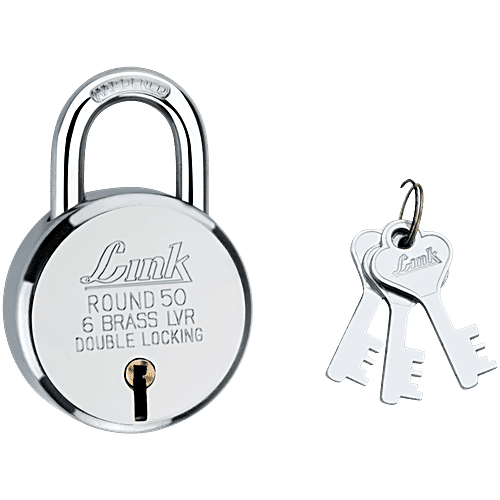 Buy Link Round 50 mm 6 Brass LVR Double Locking - With 3 Keys Online at ...