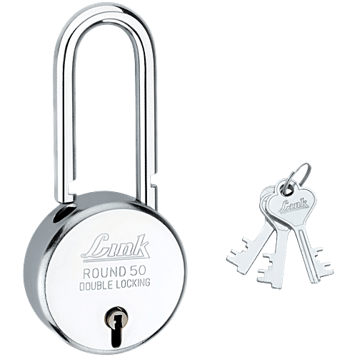 Buy Link Round 50 mm Double Locking Padlock - With 3 Keys Online at ...