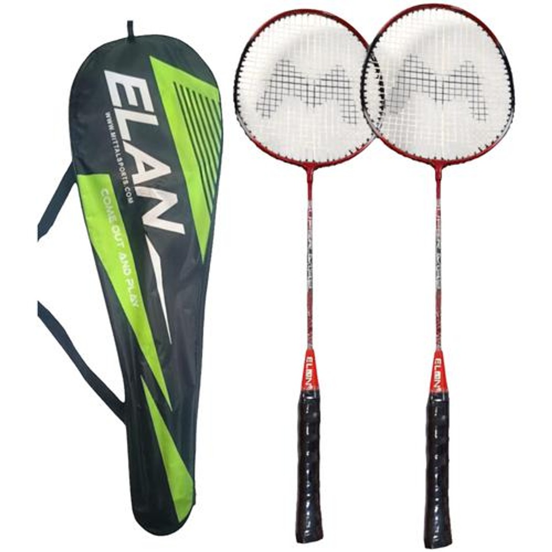 Buy Elan Superm99 Badminton Racket Set - High Tempered Steel, Assorted ...