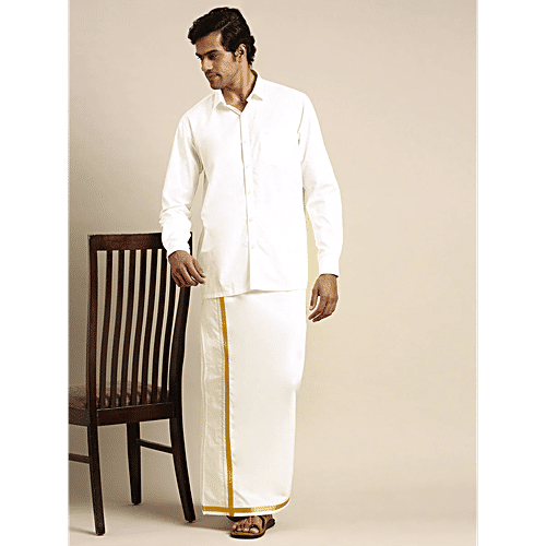 Buy Ramraj Men's Dhoti Adjustable - Cotton, Size-Large, Cream Colour ...