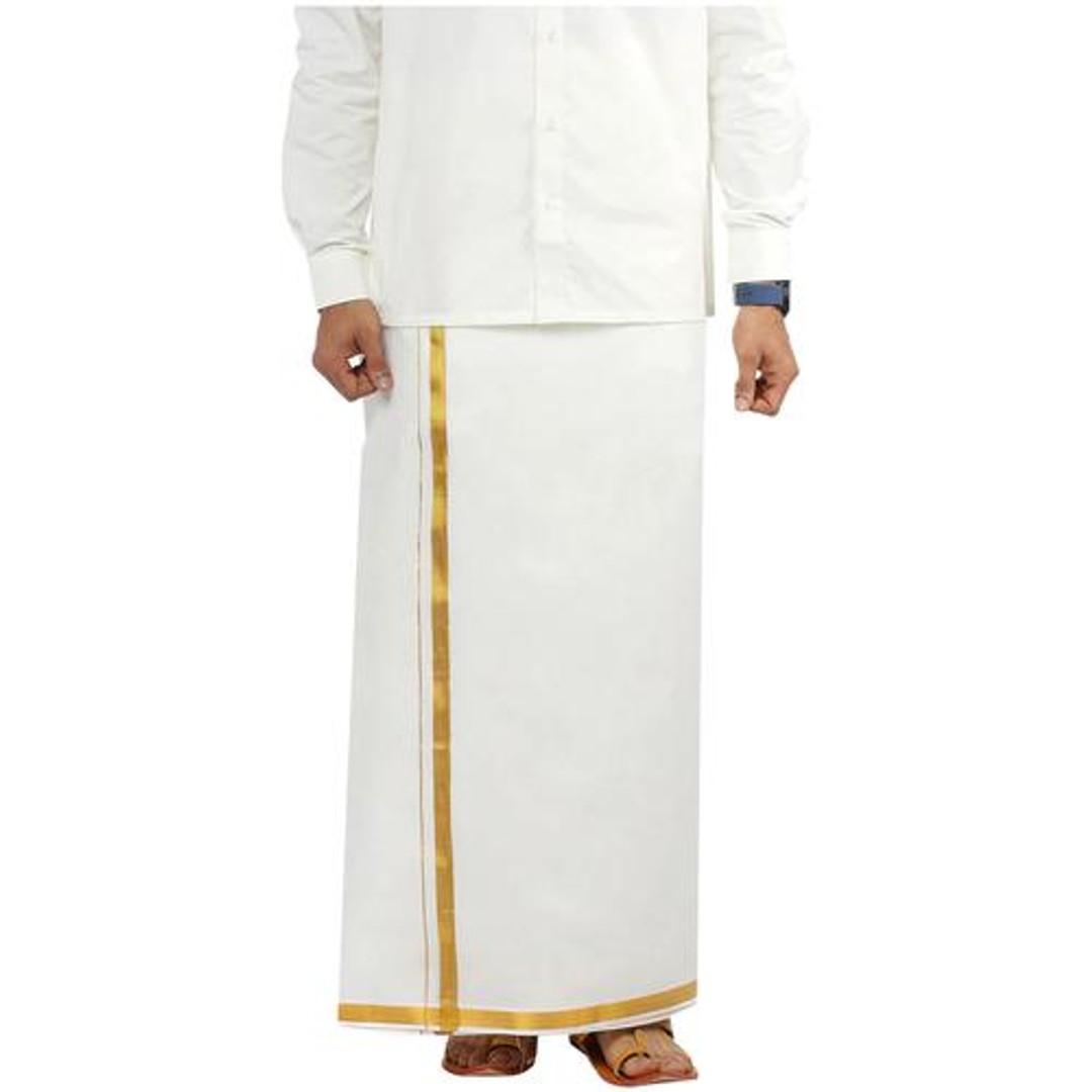 Buy RAMRAJ Men's Dhoti Adjustable - Cotton, Size-XL, Cream Colour, With ...