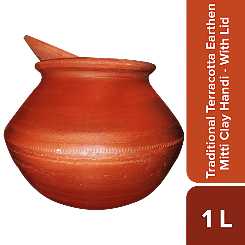Buy Mitti Man Traditional Terracotta Earthen Mitti Clay Handi - With ...