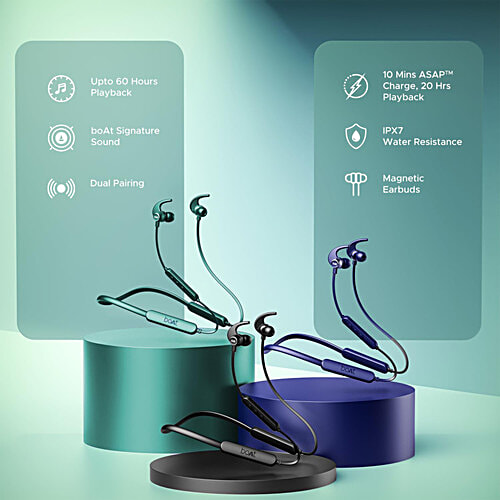 boAt Rockerz 255 Pro + Wireless Bluetooth Earphones - Navy Blue, 1 pc ...