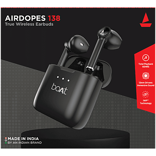Buy boAt Airdopes 138 TWS Earphones - Active Black Online at Best Price ...