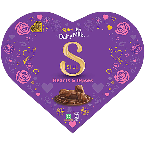 Buy Cadbury Dairy Milk Silk Hearts & Roses Heart Shaped Chocolate Gift ...