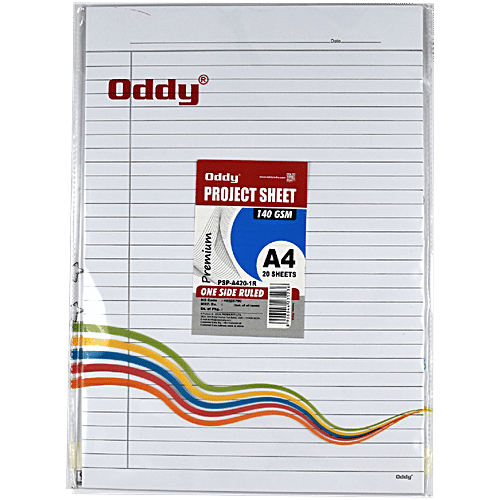 Buy Oddy Project Sheets Ruled 140 GSM A4 Online at Best Price of Rs 75 ...