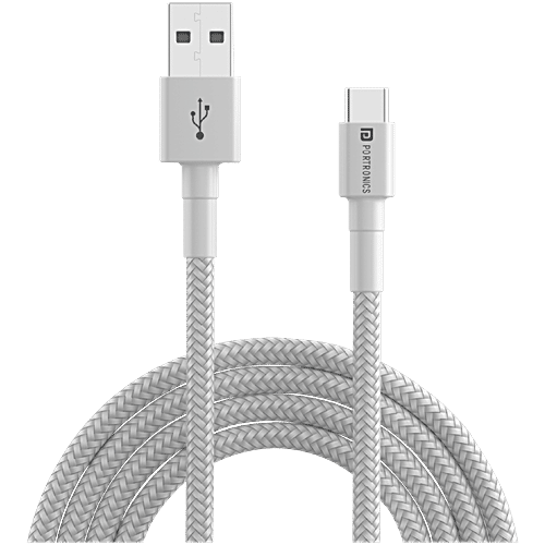 Buy Portronics Type A To Type C Konnect B High Speed Cable - 1 m, White ...