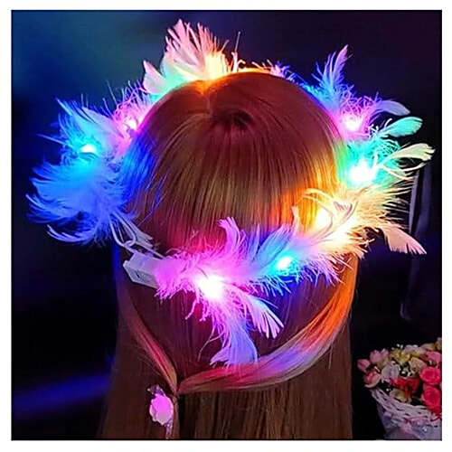 Buy Desidiya Feather LED Tiara Crown - With Flashing Lights For Women ...