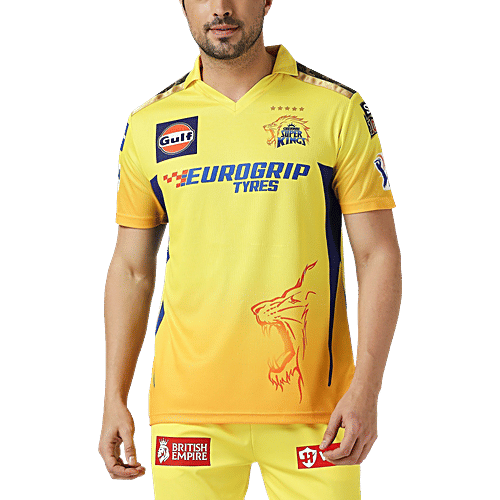 Buy Playr X Chennai Super Kings CSK Fan Jersey - Dhoni 7, Half Sleeve ...