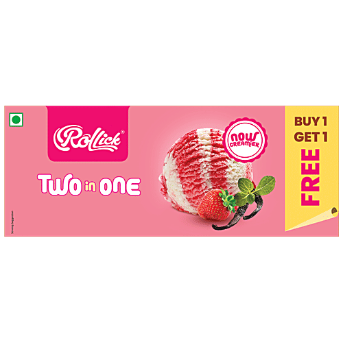 Buy Rollick Strawberry & Vanilla Two In One Frozen Dessert Block Online ...