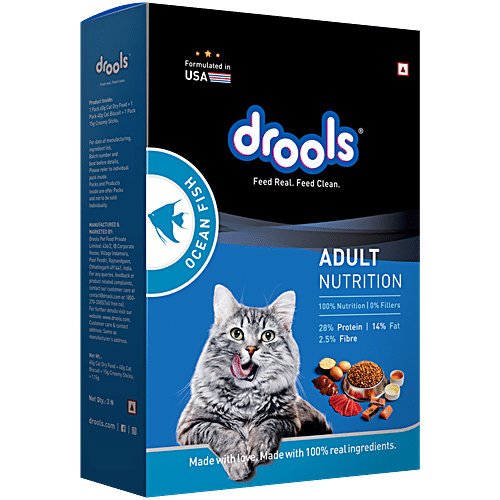 Buy Drools Ocean Fish Adult Cat Sample Box - Dry Food + Cat Biscuit ...