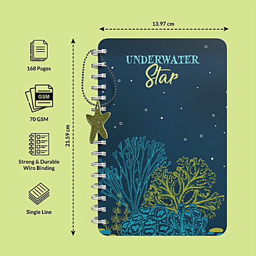 Buy Paperkraft A5 Designer Wiro Hard Bound Notebook - Paper Dangler, 70 ...