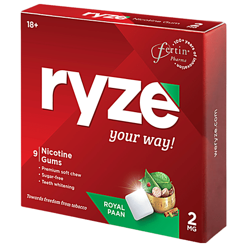Buy Ryze Nicotine Gums - 2 mg, Royal Paan, Sugar Free Online at Best Price of Rs 85 - bigbasket