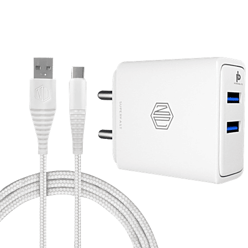 Buy Nu Republic Streak 15.5W Dual USB Port Wall Charger - With 1M Type ...