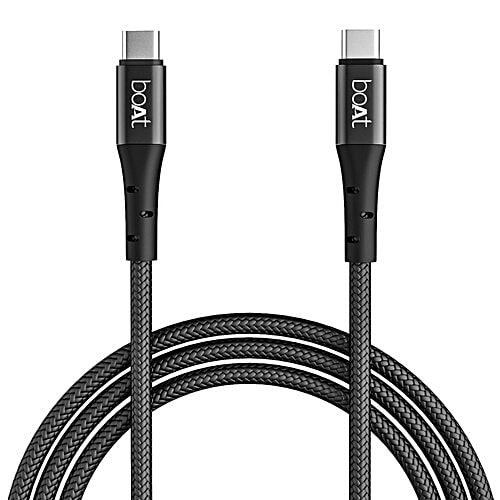 Buy boAt Type C to Type C 3A 60W Fast Charging Cable - 1.5 m, Black, C ...