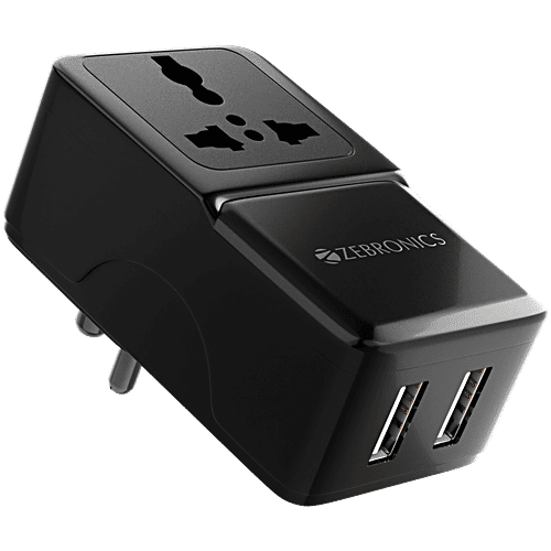 Buy Zebronics MPA10 Dual USB Adapter - With AC Socket, 5V 3.1 A Output ...