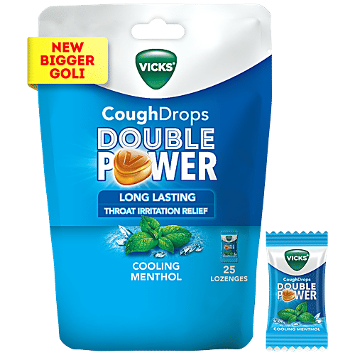 Buy Vicks Cough Drops Double Power - Cooling Menthol Online at Best ...