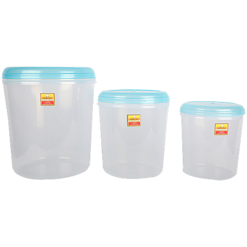 Buy Laplast Plastic Storage Container - Blue Lid, Transparent, Plain ...