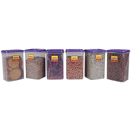 Buy Laplast Storewell Airtight Plastic Container - Purple Lid ...