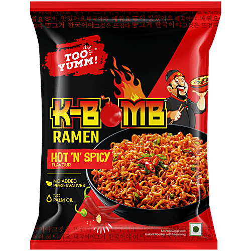 Buy Too Yumm! K-Bomb Ramen Hot N Spicy Instant Noodles Online at Best ...