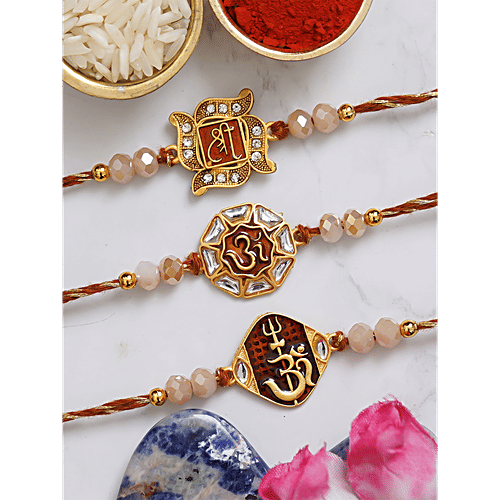 Buy eCraftIndia Shri/Om & Om Trishul With Damru Religious Designer ...