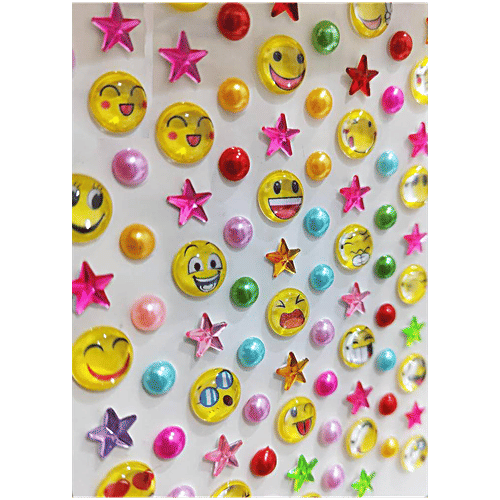Buy CS Emoji Multicolour Stars Stickers - Hard, Transparent, Plastic ...